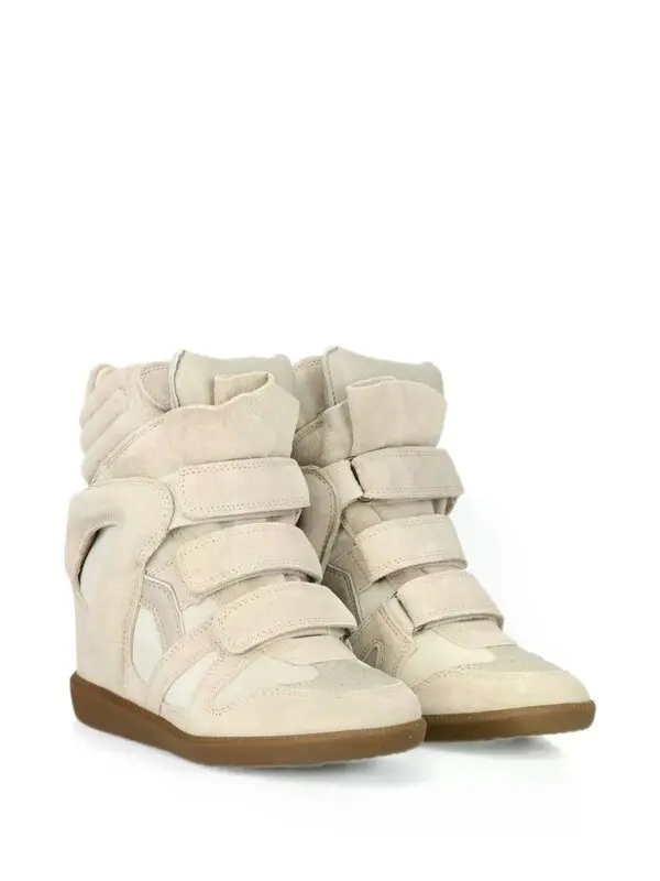 Isabel Marant Étoile Bekett Suede Sneakers With Velcro Straps - Neutrals