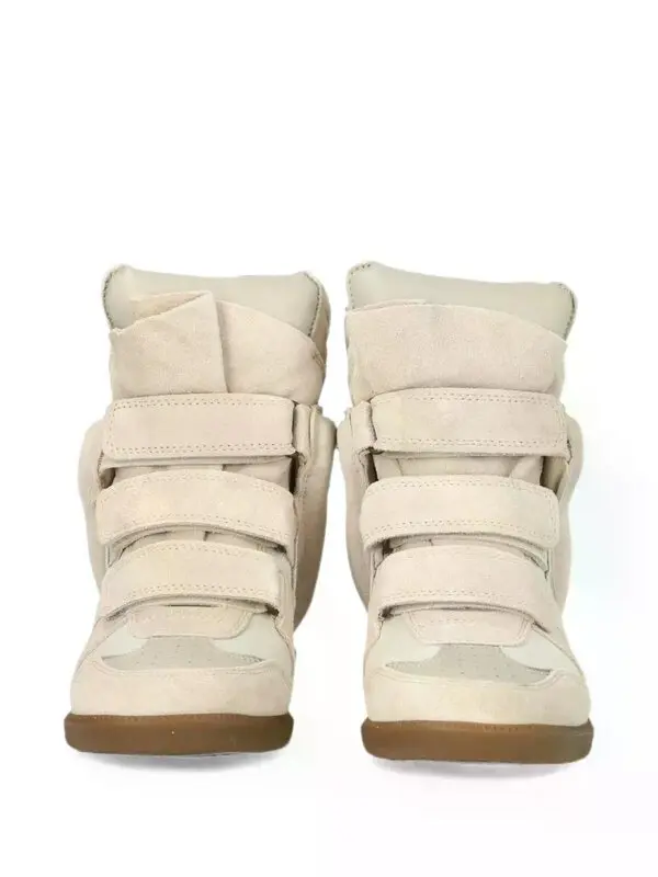 Isabel Marant Étoile Bekett Suede Sneakers With Velcro Straps - Neutrals