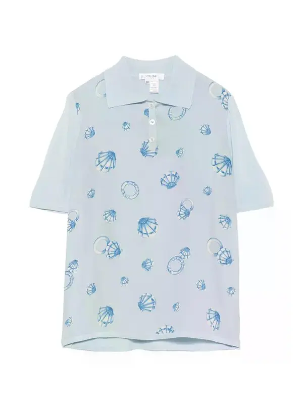 Celine 2000s Shell-print Polo Shirt