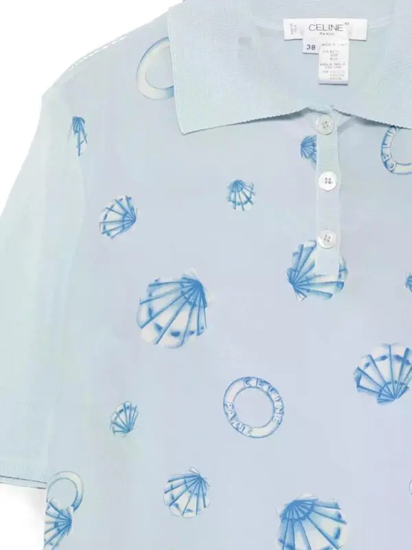 Celine 2000s Shell-print Polo Shirt