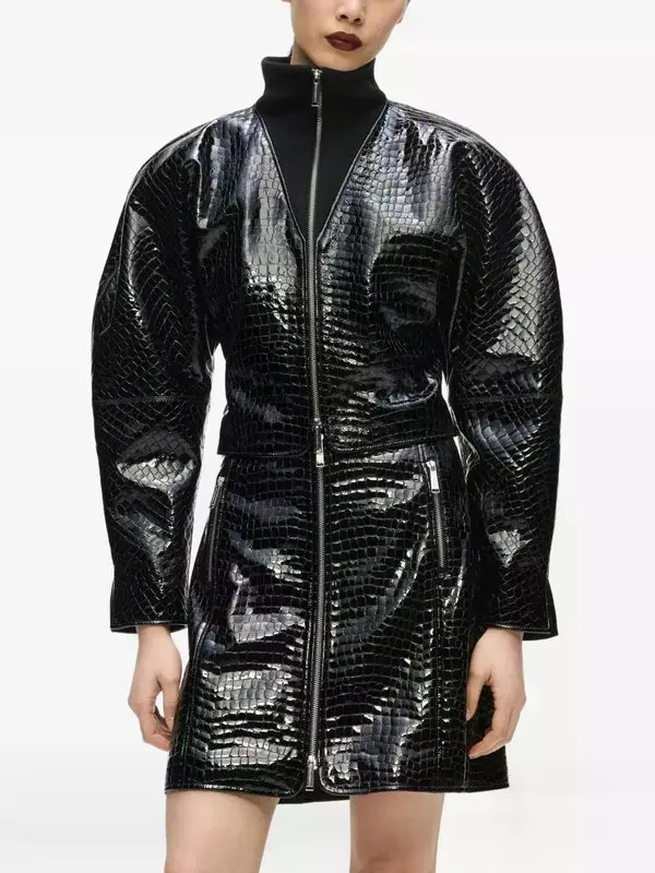 Karl Lagerfeld Karl Studio Croc Leather Jacket