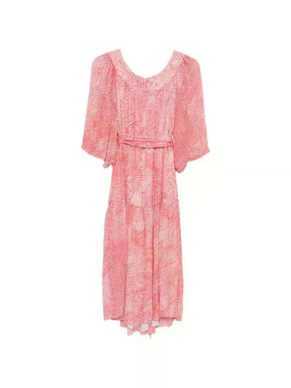 A.N.G.E.L.O. VINTAGE CULT 1970s Abstract Print Belted Midi Dress