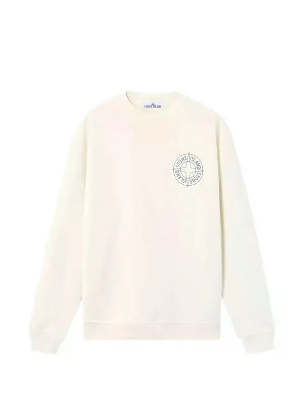 Stone Island Logo-print Cotton Sweatshirt - Neutrals