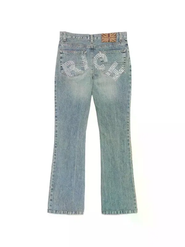 John Richmond 2000s Rhinestone-embellished Flared Jeans