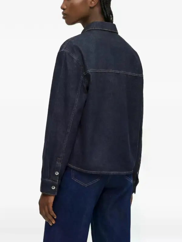 Karl Lagerfeld Boxy Logo Detail Denim Shirt