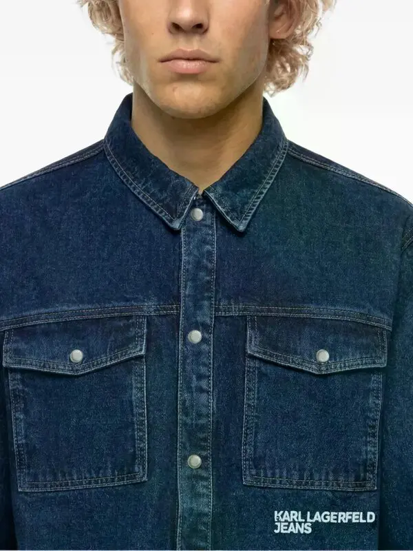 Karl Lagerfeld Logo Denim Overshirt