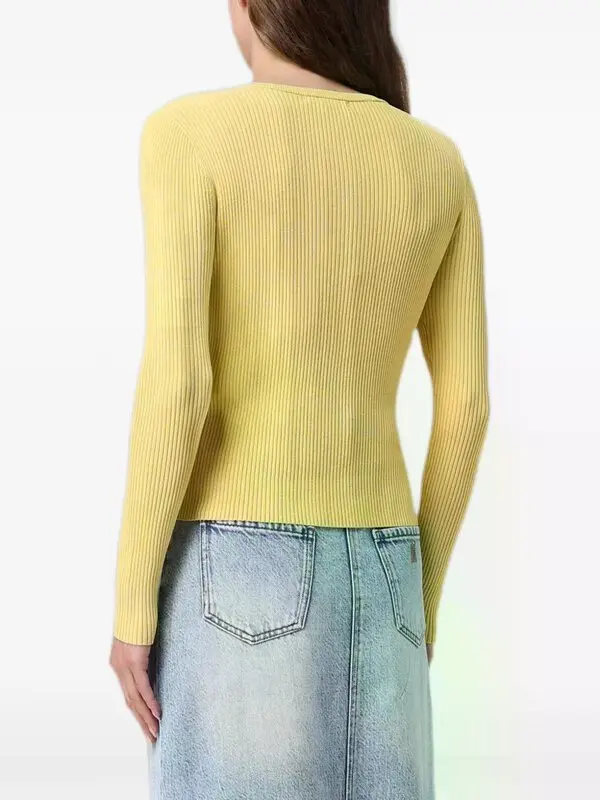 Armani Exchange Ribbed-knit Logo Plaque Cardigan