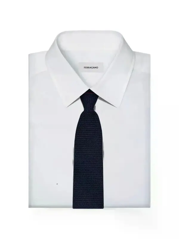 FERRAGAMO Silk And Cashmere Knitted Neck Tie