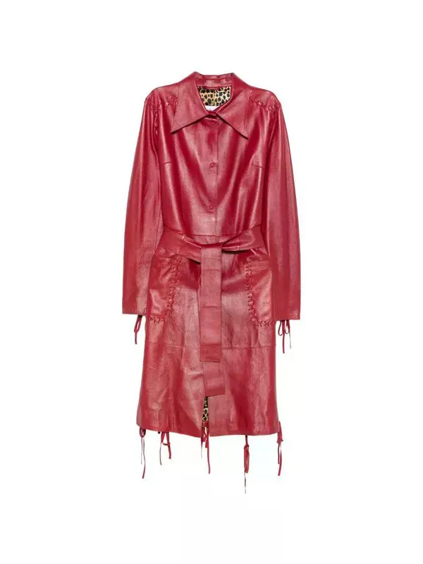 Dolce & Gabbana 2000s Belted Whipstitch-trim Coat