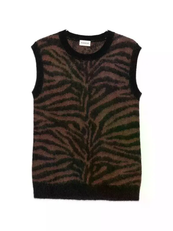 P.a.r.o.s.h Zebra-pattern Knitted Vest