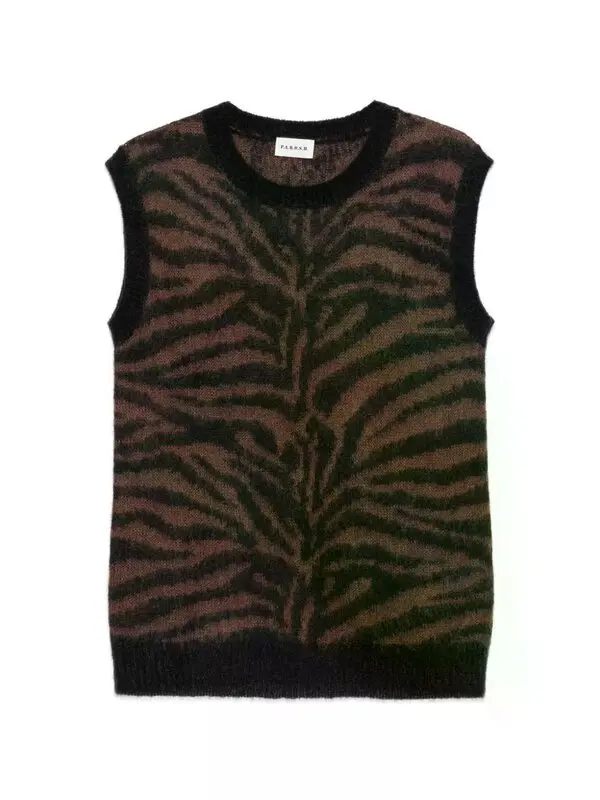 P.a.r.o.s.h Zebra-pattern Knitted Vest