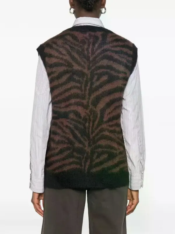 P.a.r.o.s.h Zebra-pattern Knitted Vest