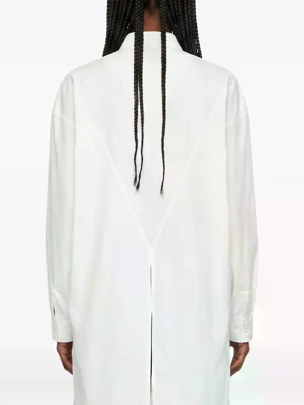 DARKPARK Pleated-bib Asymmetric-hem Shirt