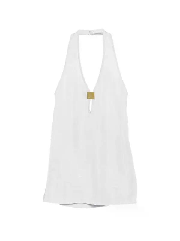 Celine 2000s Halterneck Plaque-detail Top