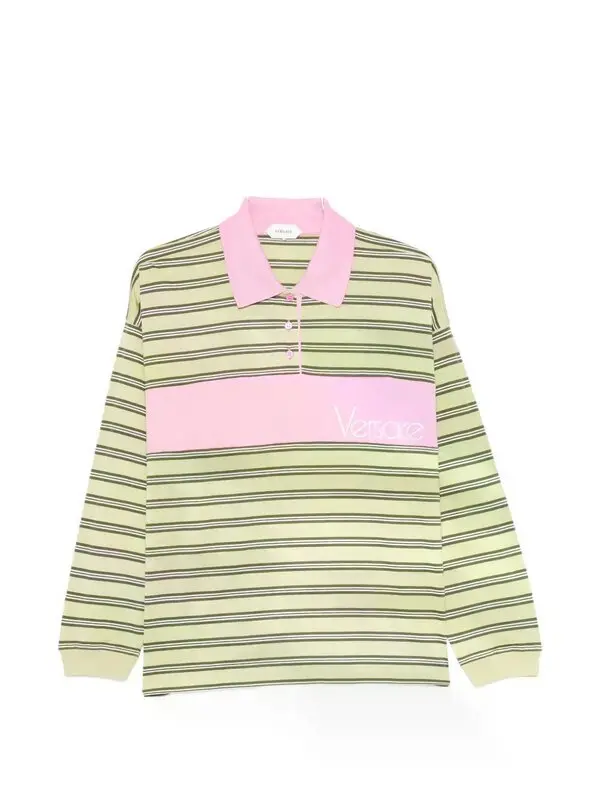 Versace Buttoned Striped Polo Shirt