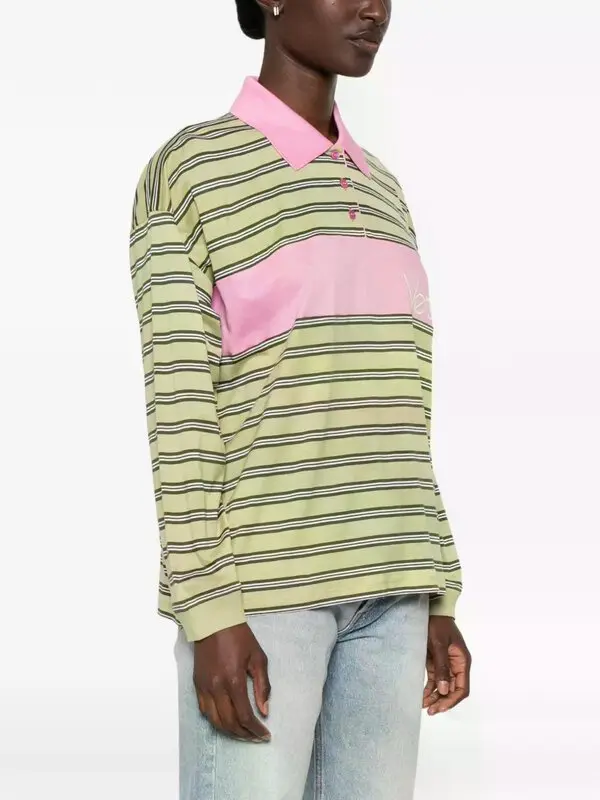 Versace Buttoned Striped Polo Shirt