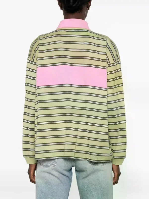 Versace Buttoned Striped Polo Shirt