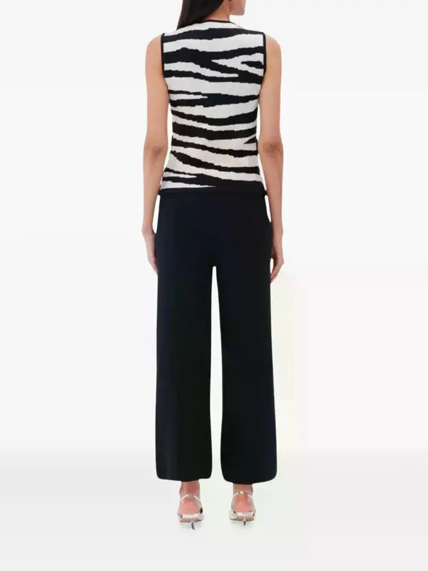IZAAK AZANEI Zebra-print Knitted Gilet