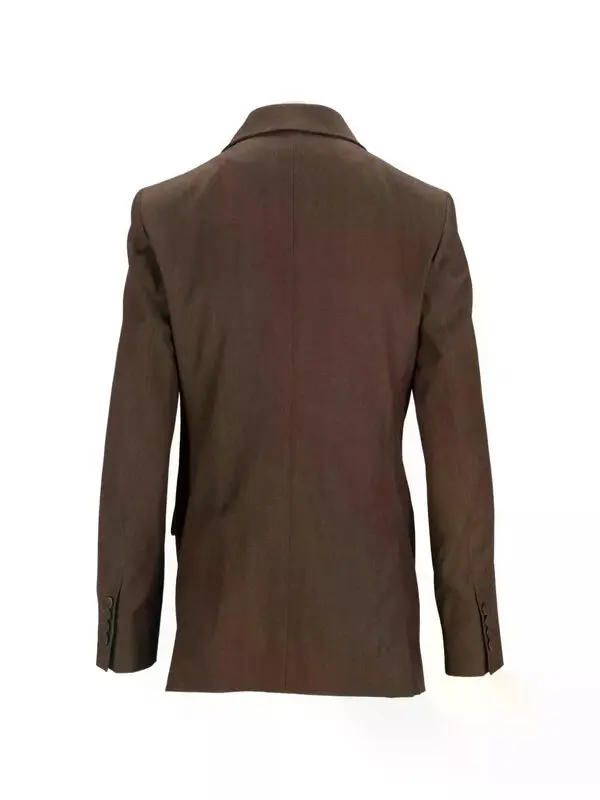 Max Mara Double-breasted Wool Gabardine Blazer Tobacco