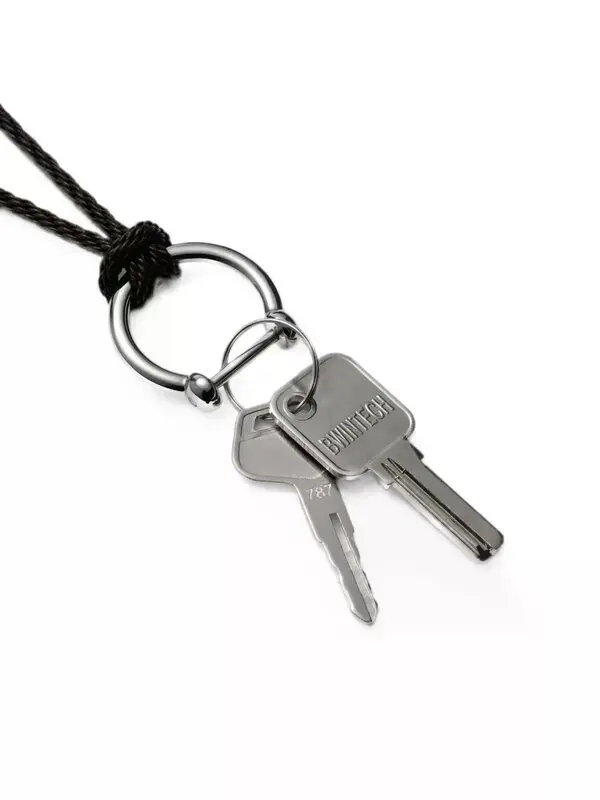 LEMAIRE Keyring Necklace With Braided Recycled Leather Cord