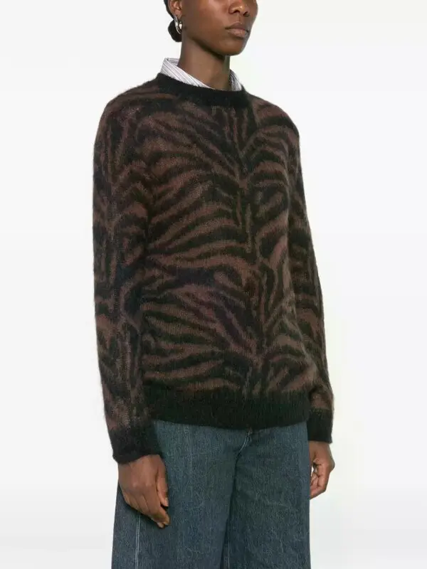 P.a.r.o.s.h Zebra-pattern Crew-neck Sweater