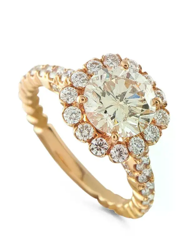 LB EXCLUSIVE Halo Diamond Ring - Pink