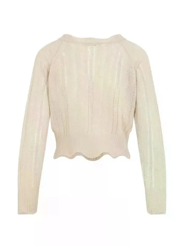 Ermanno Scervino Lace-panelled Pointelle-knit Cardigan