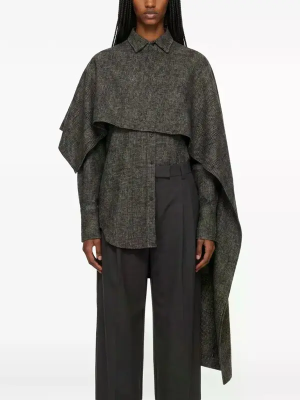 DARKPARK Georgia Check-pattern Draped Shirt