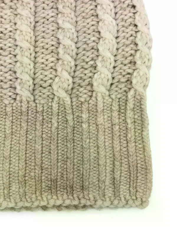 Avant Toi Cable-knit Ribbed Beanie Hat - Neutrals