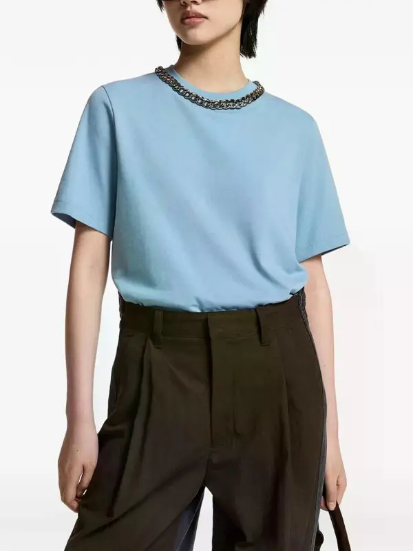 Essentiel Antwerp Chain-embellished Cotton T-shirt
