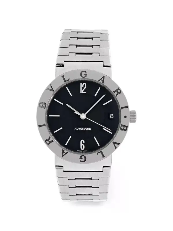 BVLGARI 33mm Stainless Steel Automatic Watch With Dial - Black