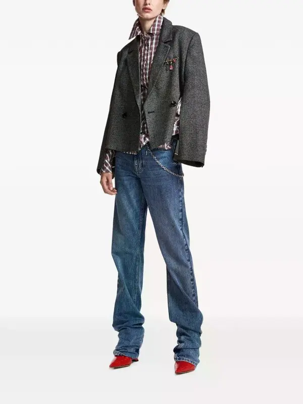 Essentiel Antwerp Double-breasted Cropped Blazer