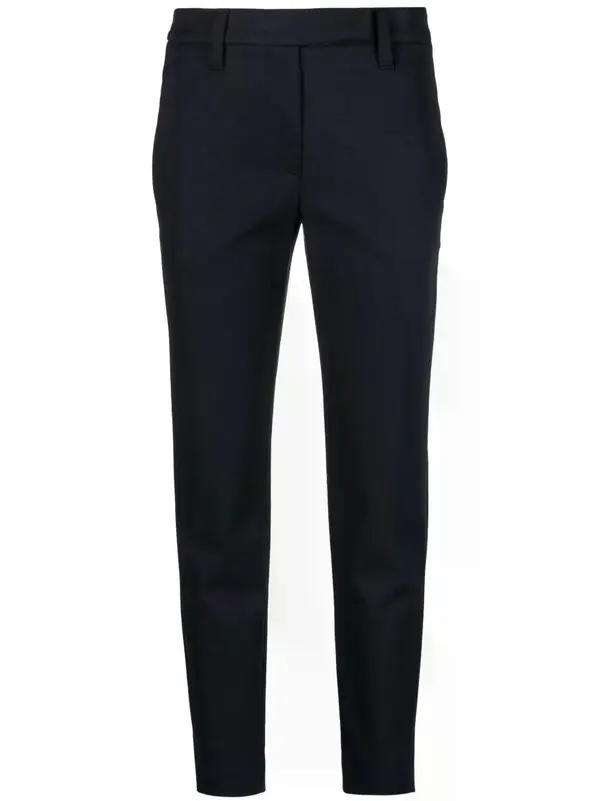 Brunello Cucinelli Cropped Stretch-cotton Tailored Trousers