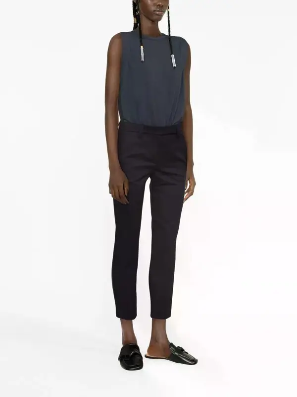 Brunello Cucinelli Cropped Stretch-cotton Tailored Trousers