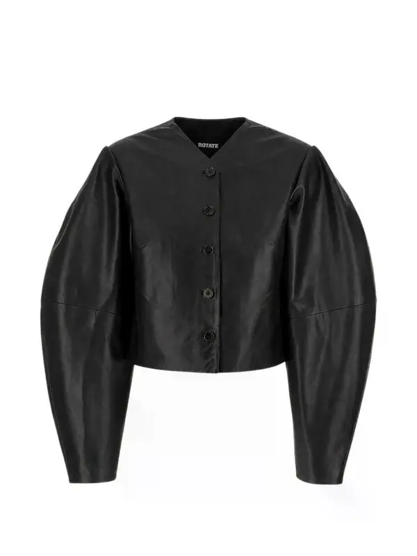 ROTATE BY BIRGER CHRISTENSEN Puff-sleeve Leather Jacket
