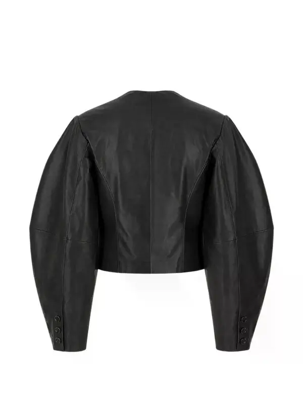ROTATE BY BIRGER CHRISTENSEN Puff-sleeve Leather Jacket