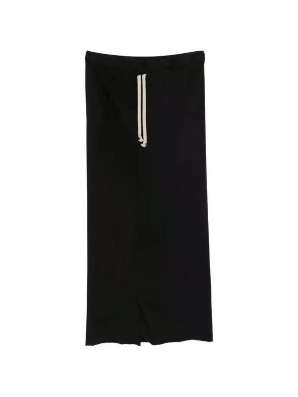 Rick Owens Drawstring-fastening Front-slit Midi Skirt - Black