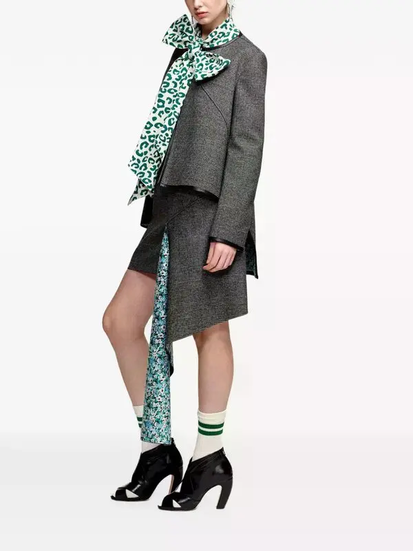 Essentiel Antwerp Kiah Checked-pattern Floral-lining Asymmetric Jacket
