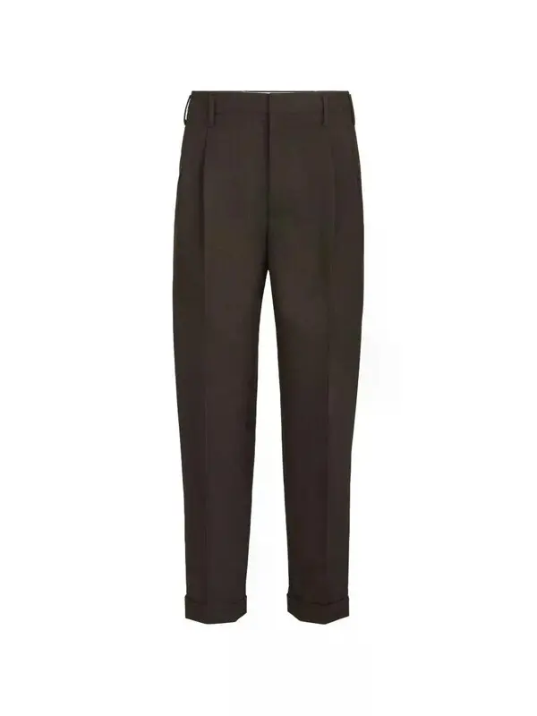 Brunello Cucinelli Virgin-wool Diagonal Trousers With Double Pleats