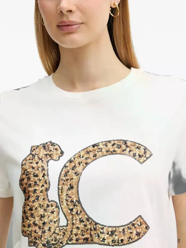 Lola Casademunt Sequin-embellished Logo Print T-shirt