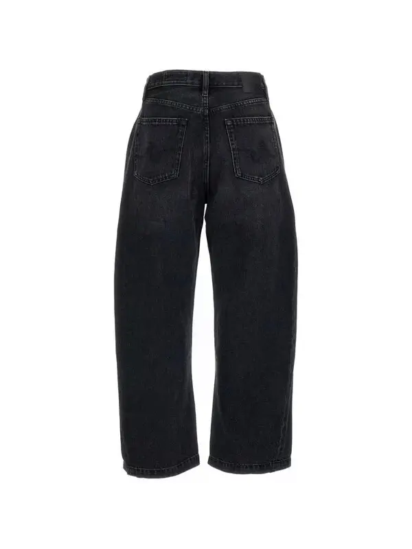 Ag Faded-effect Wide-leg Jeans - Black