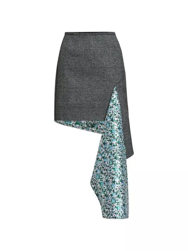 Essentiel Antwerp Kuniko Checked Floral-panel Mini Skirt