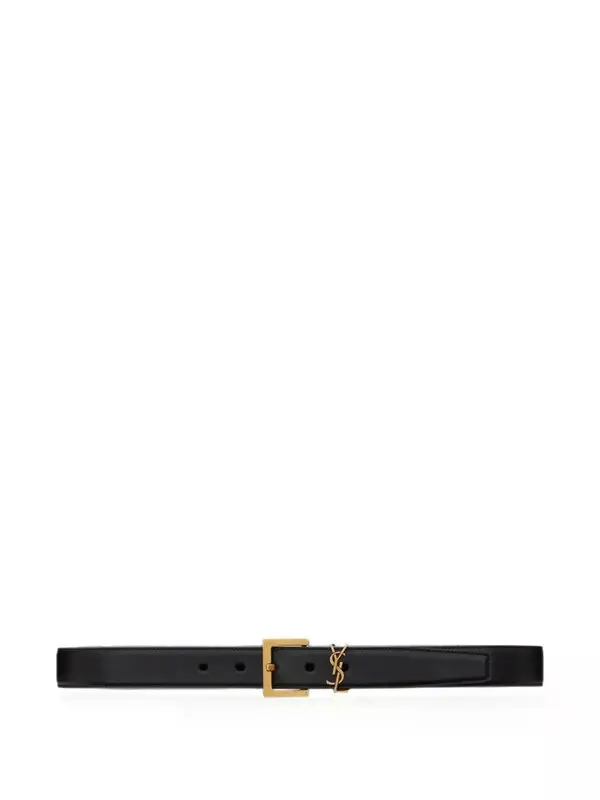 Saint Laurent Cassandre Vadim Reversible Belt - Black
