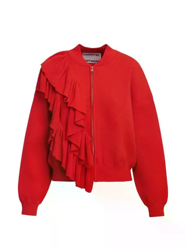 Essentiel Antwerp Ruffled Zip-up Cardigan
