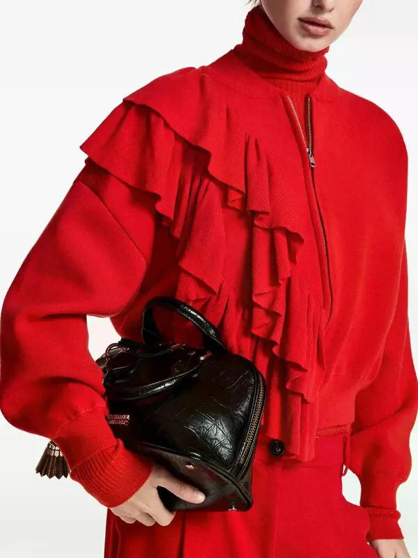 Essentiel Antwerp Ruffled Zip-up Cardigan