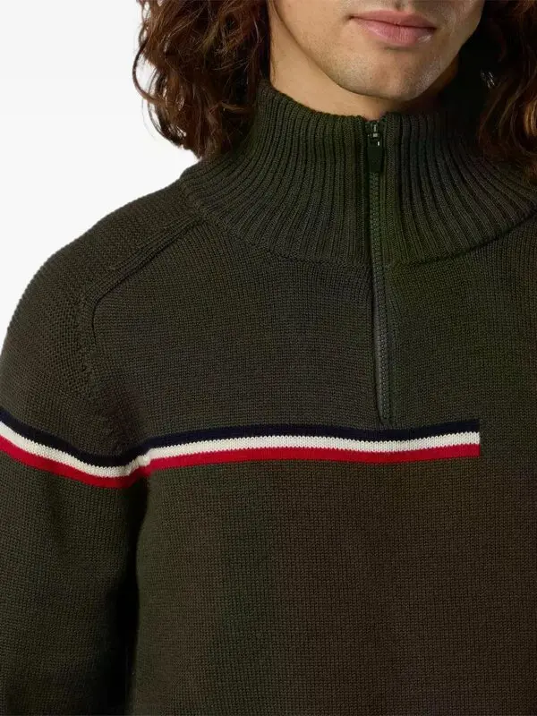 Rossignol Half-zip Wool Sweater With Stripe Detail