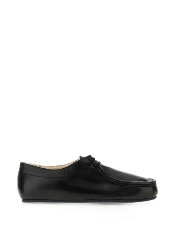 JIL SANDER Hood Lace-up Leather Loafers