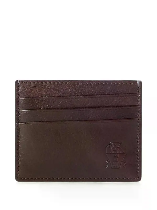 Brunello Cucinelli Brushed Leather Cardholder - Brown