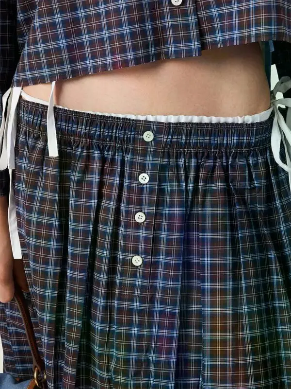 Miu Miu Plaid Midi Skirt