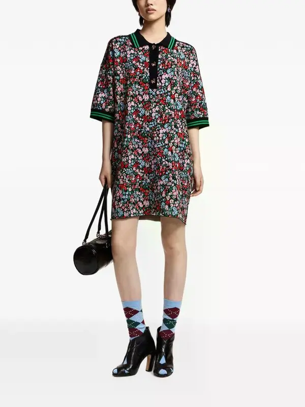 Essentiel Antwerp Kolden Floral-print Mini Dress - Black